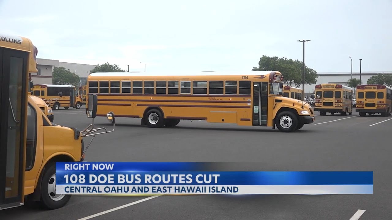 Hawaii DOE suspends 108 bus routes due to driver shortage, impacting ...