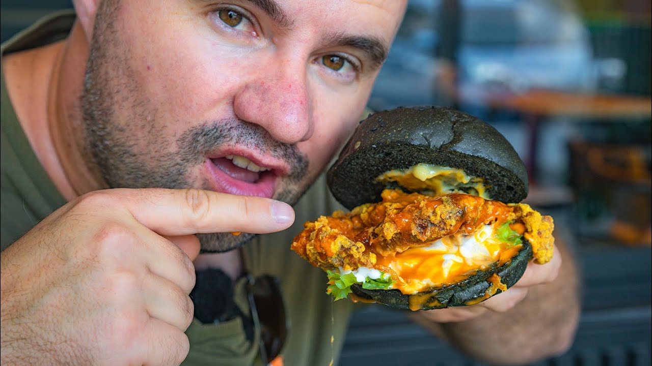 The WEIRDEST burger we tried: SOFT SHELL CRAB burger in Kuala Lumpur ...