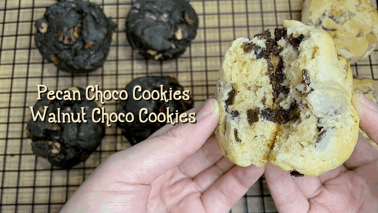 OMG Cookies/피칸초코쿠키/호두초코쿠키/한가지 반죽으로 두가지맛 초코쿠키/Chocolate cookies recipe ...