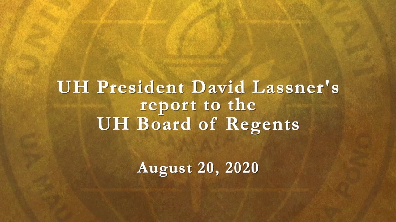 UH president’s August 2020 highlights and updates - YouTube