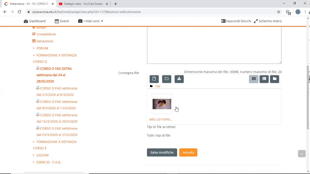 tutorial consegna compito in piattaforma - YouTube