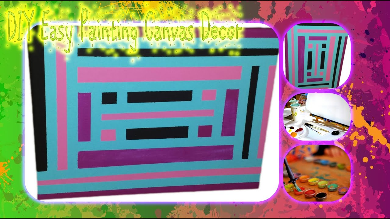 DIY ROOM DECOR: Easy Canvas Painting Tutorial - YouTube