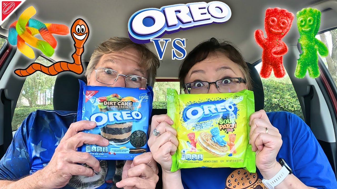OREO Cookie Battle - Sour Patch Kids vs. Dirt Cake OREO Cookie Taste ...