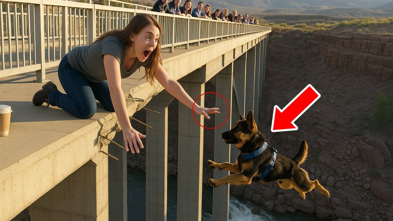 German Shepherd Puppy Falls From Bridge And Then Something Incredible ...