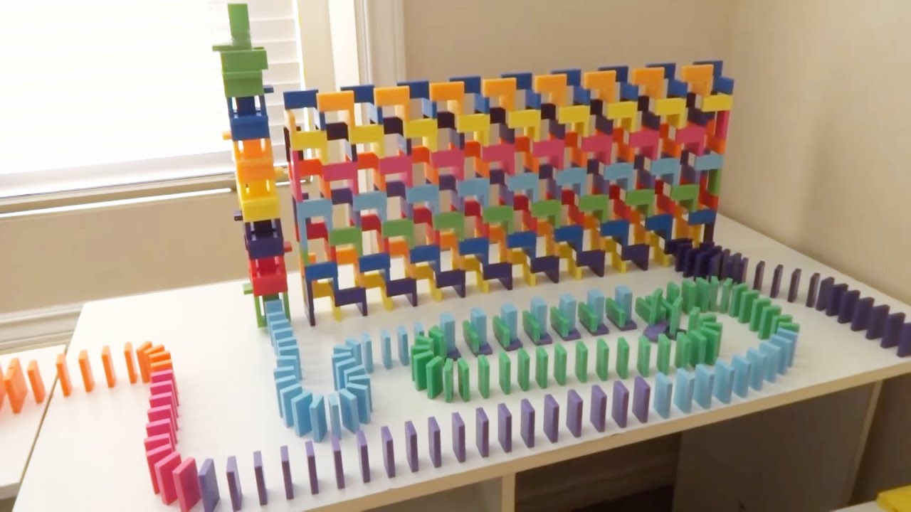 Dominoes Versus Desks | Domino Rally 1 - YouTube