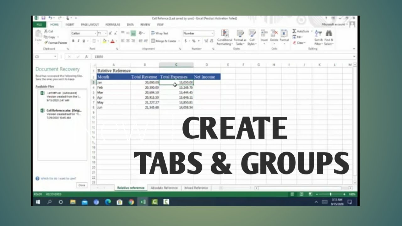 How to create Tabs and groups - YouTube