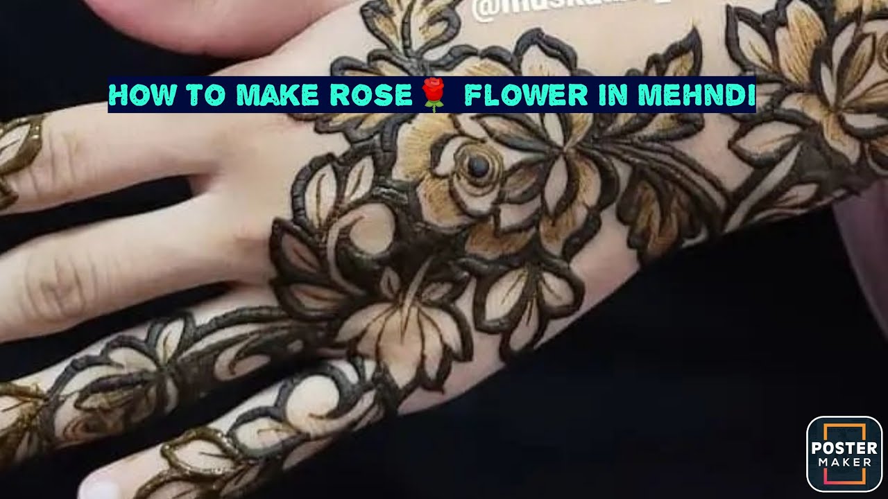 Gulab ka phool Mehndi designs | Rose Mehndi design front hand | Rose ...