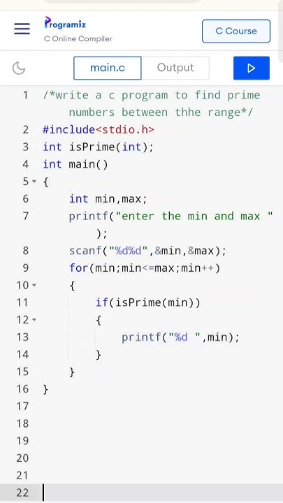 prime numbers in between the range #youtubeshorts #youtube #coding # ...