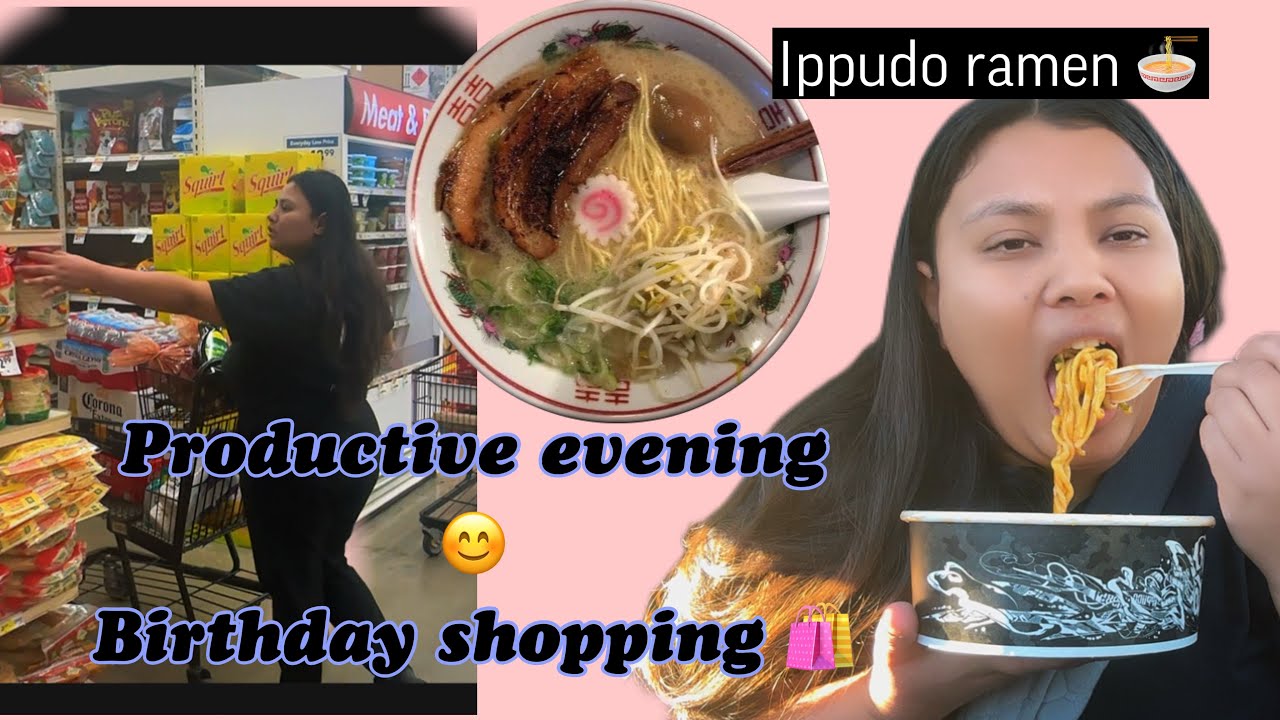 Productive evening || big birthday shopping haul || trying Ippudo ramen - YouTube