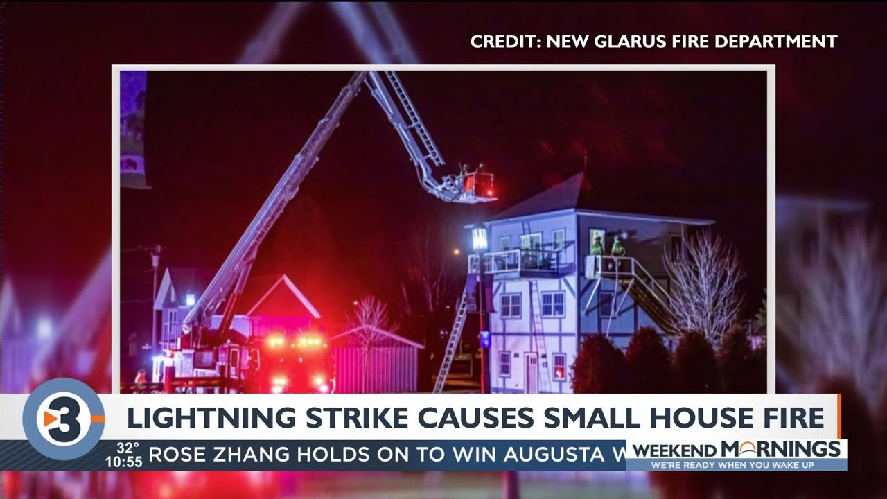 Lightning strike causes fire at New Glarus home - YouTube