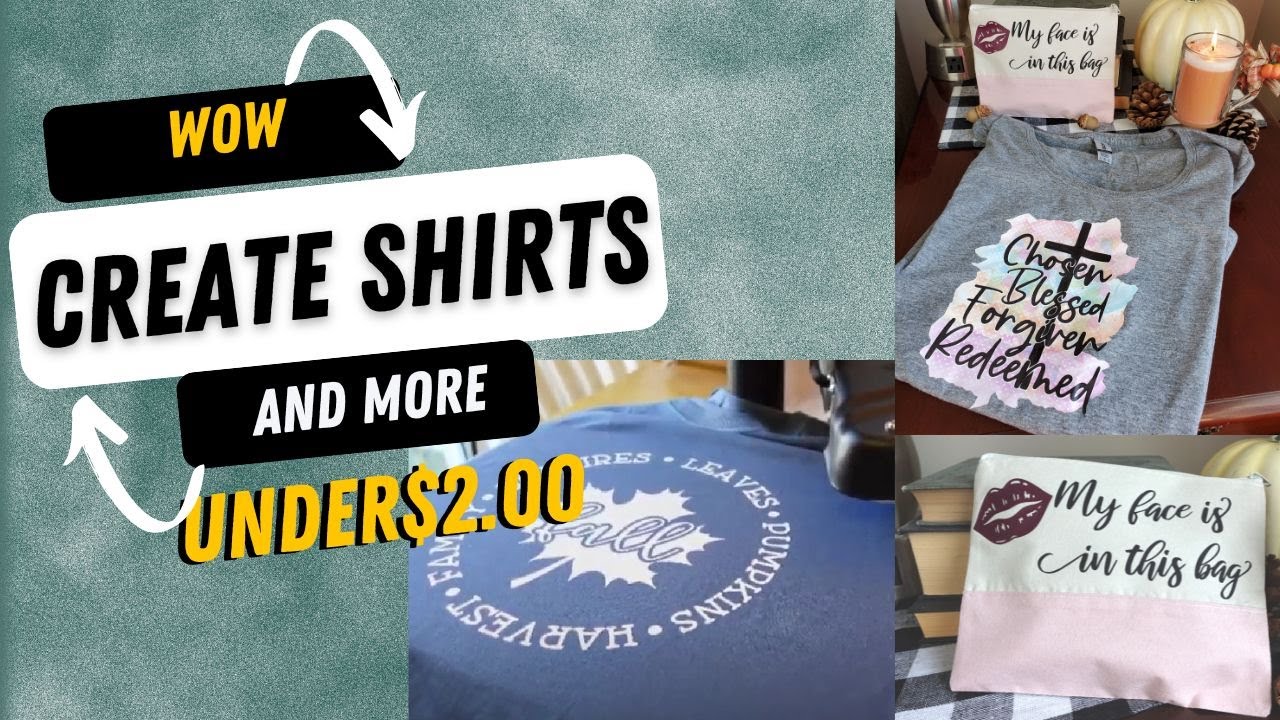 🍁 Wow! Dollar Tree DIYS | Under $2 Shirt with or without a Cricut with ...