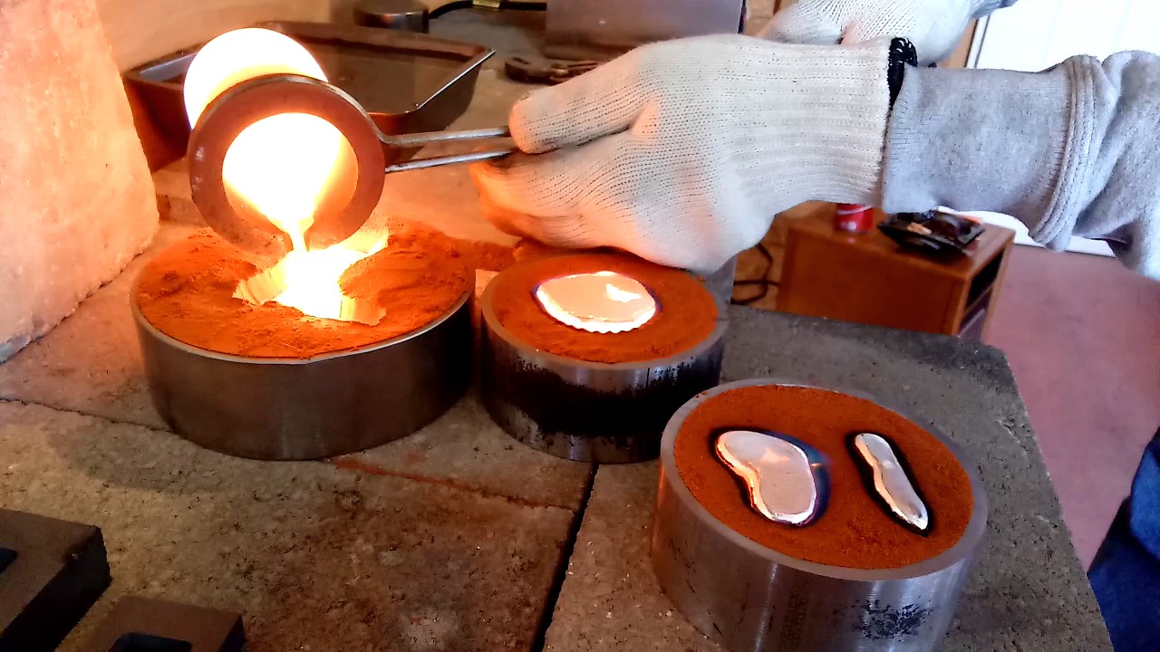 sunday night pour High Five silver pouring delft clay fun !!! - YouTube