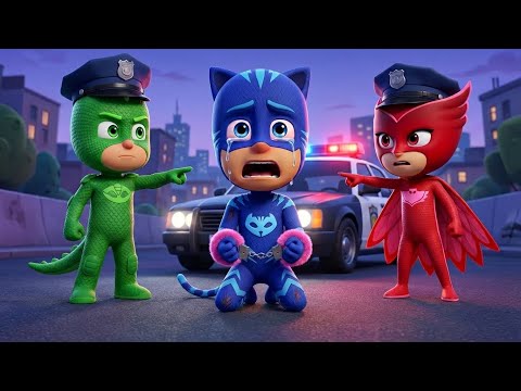 Catboy Cries in Jail! 👮 Funny Prank by Police Gekko & Owlette | Funny 3D Animation