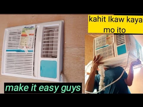 Aircon installation how to install Aircon window type - YouTube
