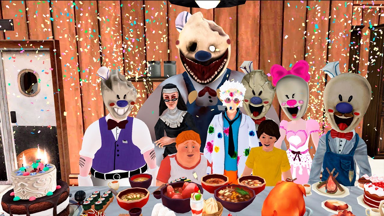 DH Animation Birthday Ice Scream 6, Evil Nun 2, Mr meat 2, Miss Pinky ...