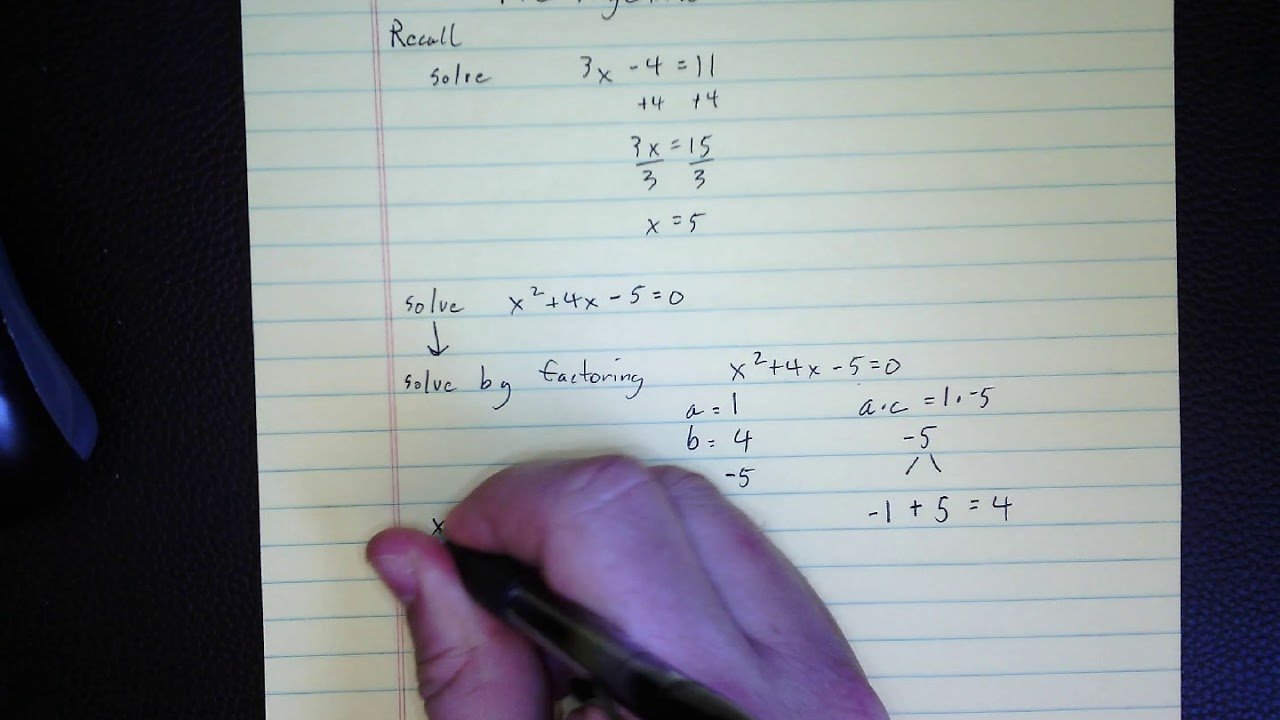 Pre Algebra Solving Quadratics - YouTube