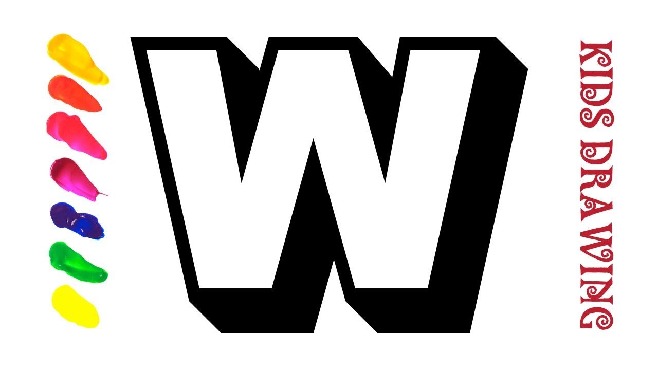 Preschool | How to draw letter w | Letter w | kool kreative mingle # ...