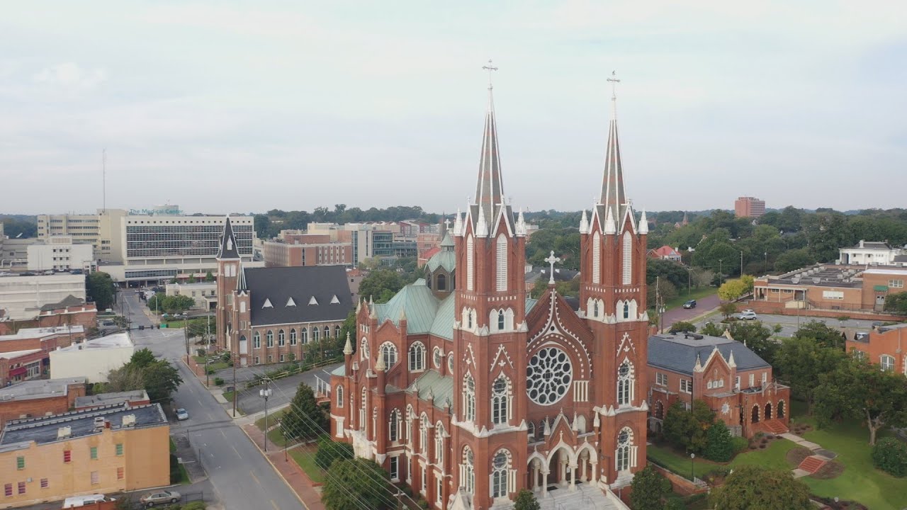 Macon, Georgia St Joseph's Catholic Church from Drone 13 - YouTube