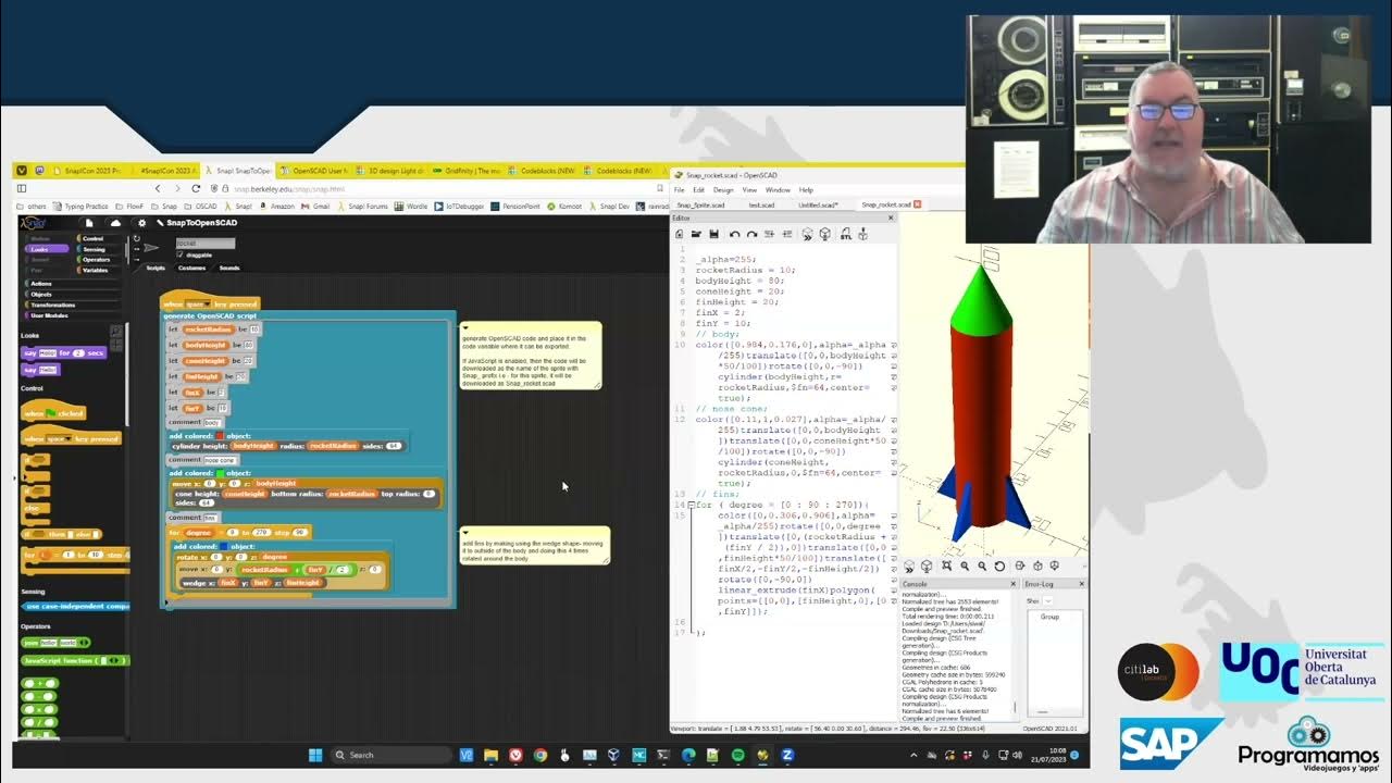 Snap!Con2023 - Using Snap! codification to produce OpenSCAD 3D models - YouTube
