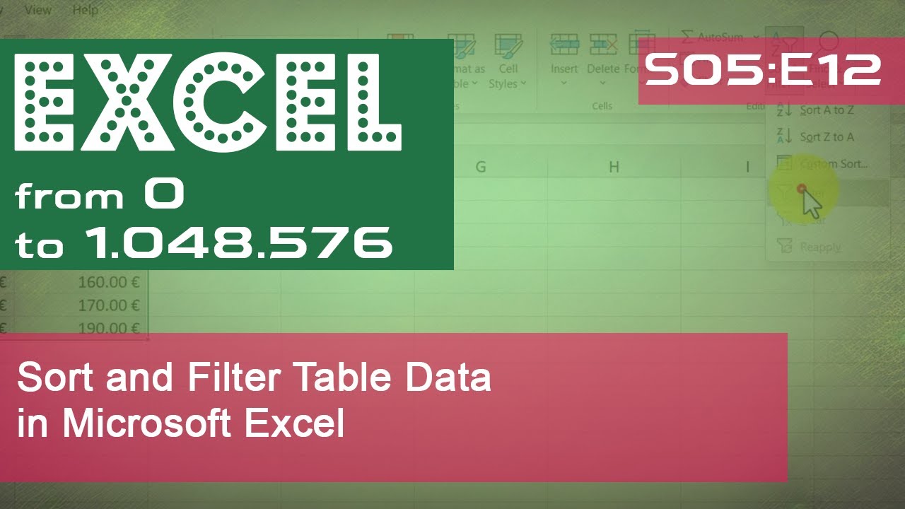 Sort and Filter Table Data in Microsoft Excel - YouTube