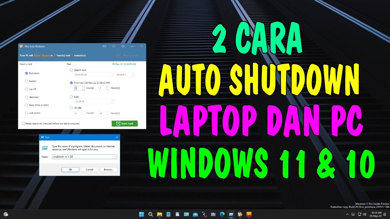 2 Cara Auto Shutdown Laptop dan PC Windows 11 dan 10 Kamu - YouTube