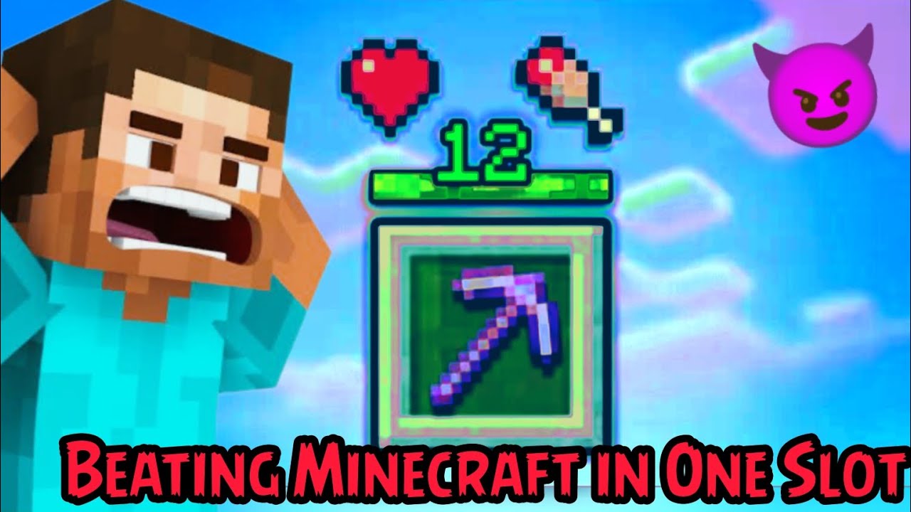 Beating Minecraft On One Slot Inventory - YouTube