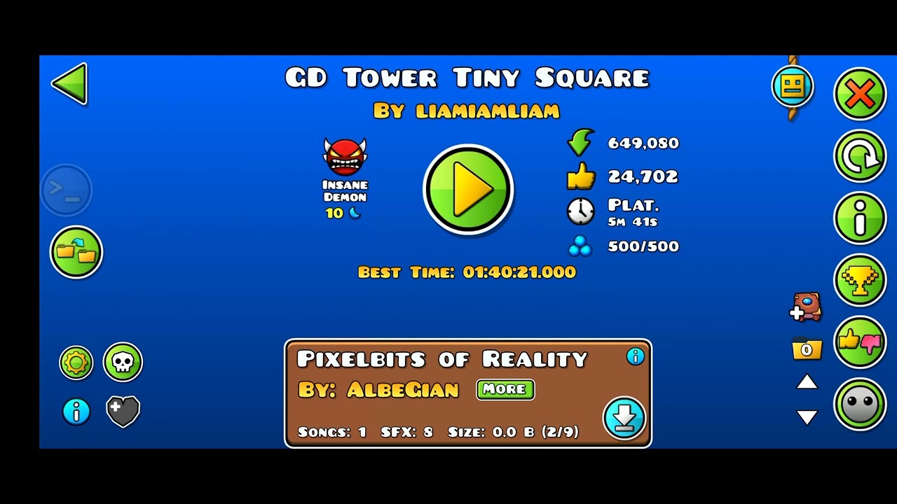 ПРОШЕЛ ИНСЕЙН ДЕМОН "GD Tower Tiny Square" В GEOMETRY DASH - YouTube