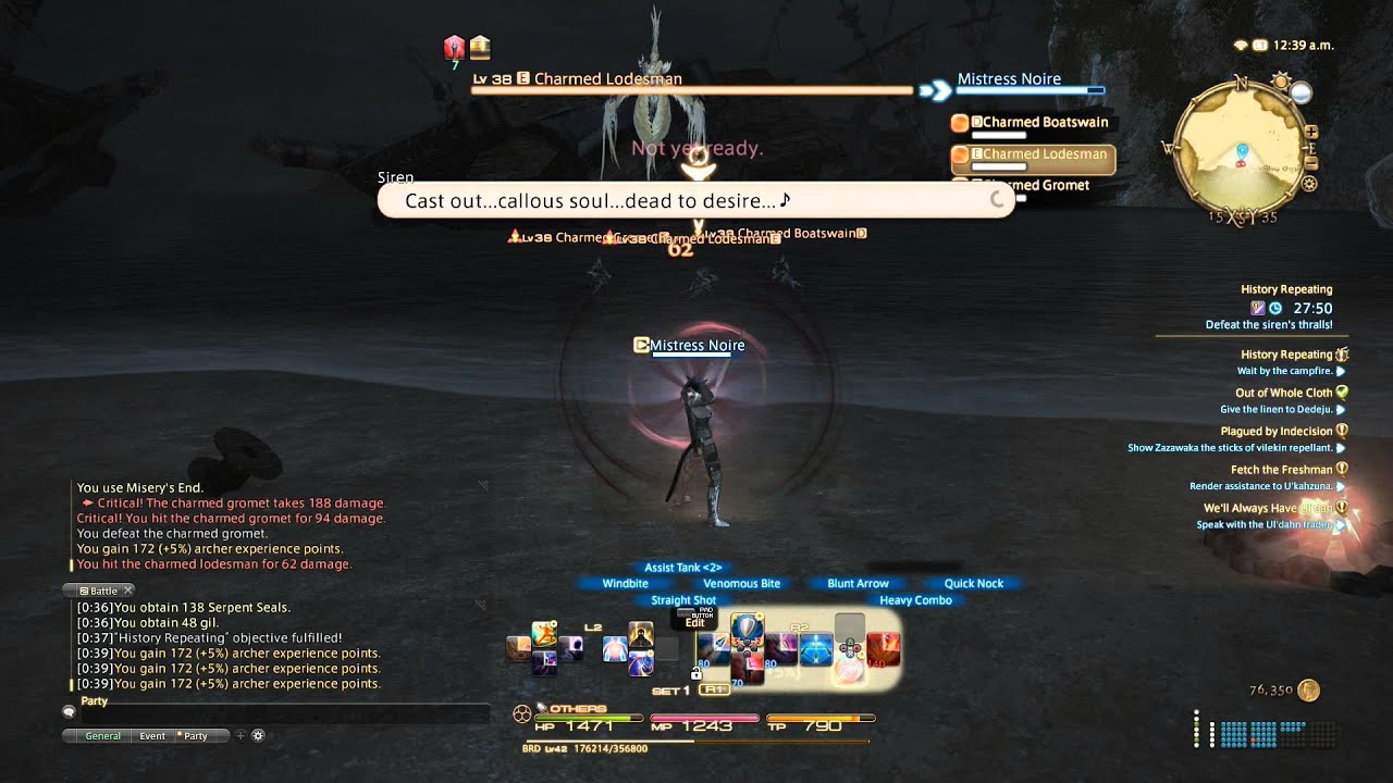 「Final Fantasy XIV」 Quest ~ "History Repeating: Siren" - YouTube
