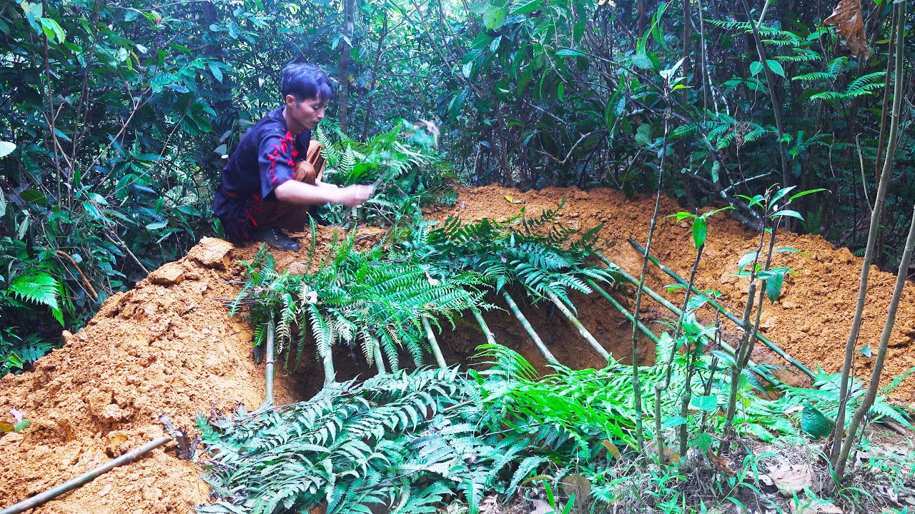 Tracing The Trail Of Wild Animals, Digging Large Holes To Make Traps ...