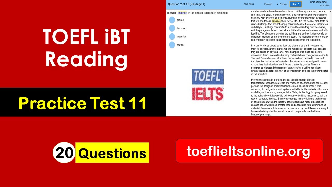 TOEFL iBT Reading Practice Test 11 [with Answers] IMPROVE your TOEFL ...