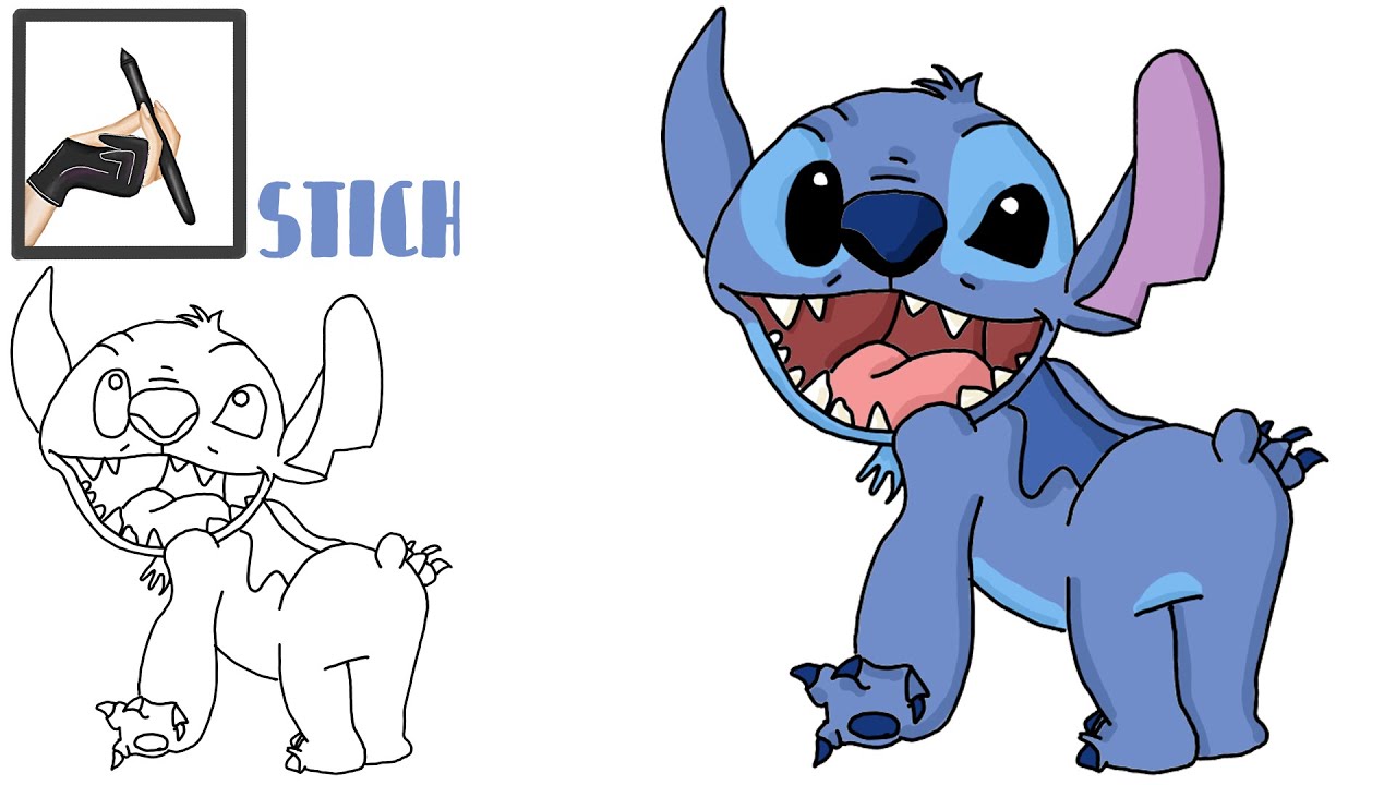 How to Draw Stich- step by step - YouTube