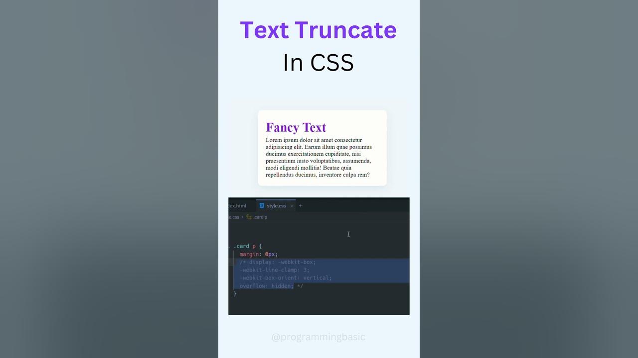 Text Truncate Paragraph With Css Cssshorts Csstricks Youtube