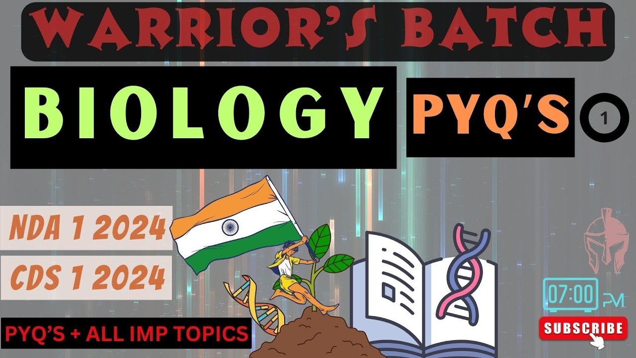 CDS BIOLOGY PYQ'S Part 1| NDA 1 2024 | CDS 1 2024 | WARRIOR BATCH ...