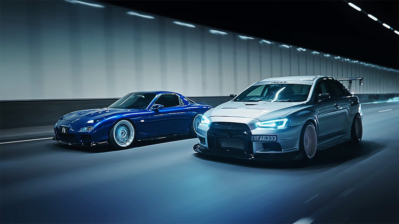 Mazda FD RX7, Varis Evo X and More... 4K JDM Night Vibes - YouTube