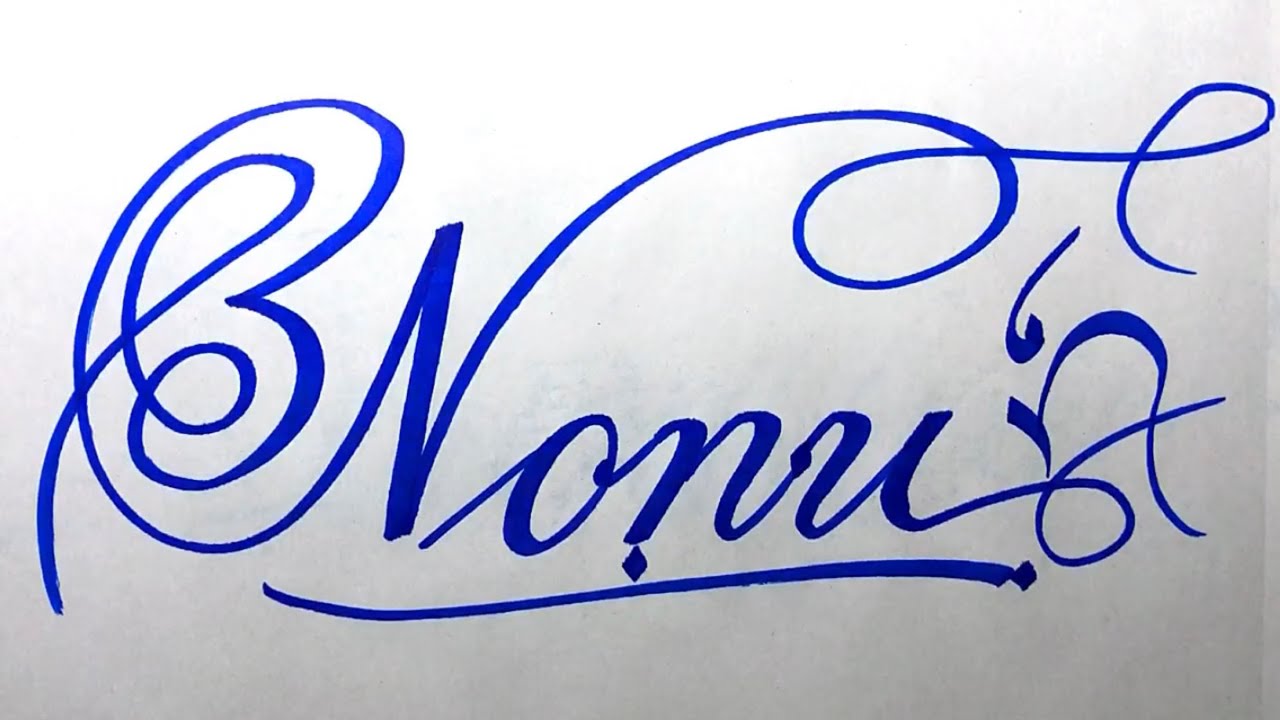 Nonu Name Signature Calligraphy Status | How to Cursive write with cut ...
