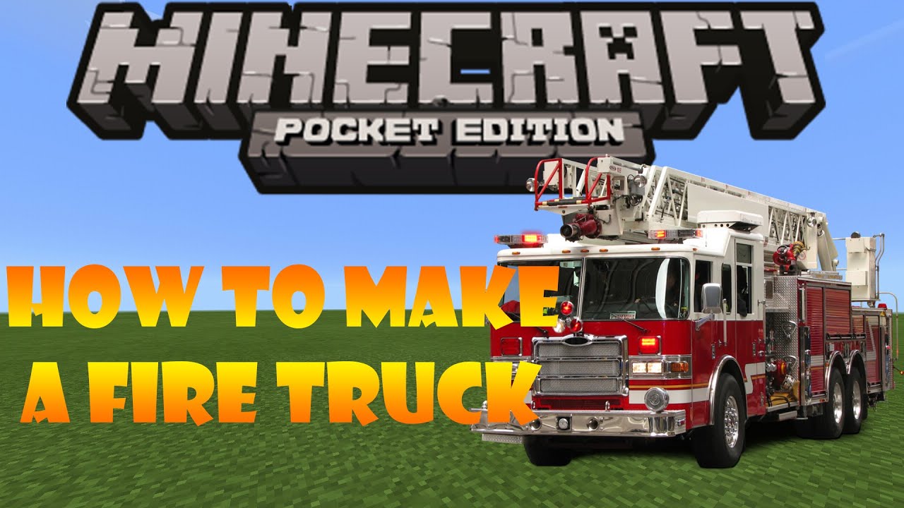 How to make a Fire Truck in Minecraft PE - YouTube