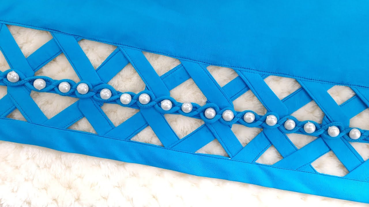 Latest Pant Palazzo Design With Fabric Patti and Dori | Palazzo Design ...