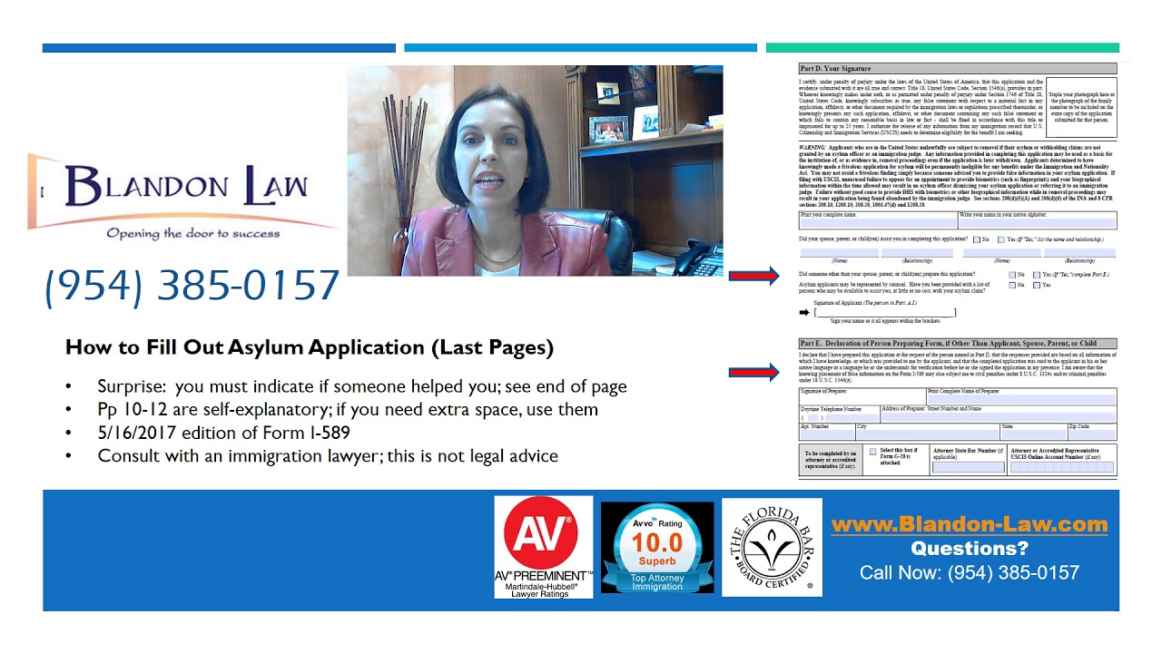 How to Complete the US Asylum Application (Form I-589 Instructions ...