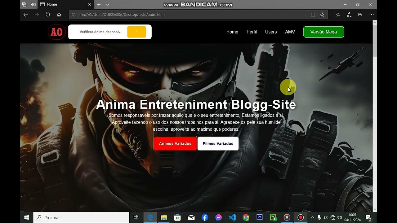 Projecto de entretenimento feito com( HTML, CSS, JS) - YouTube