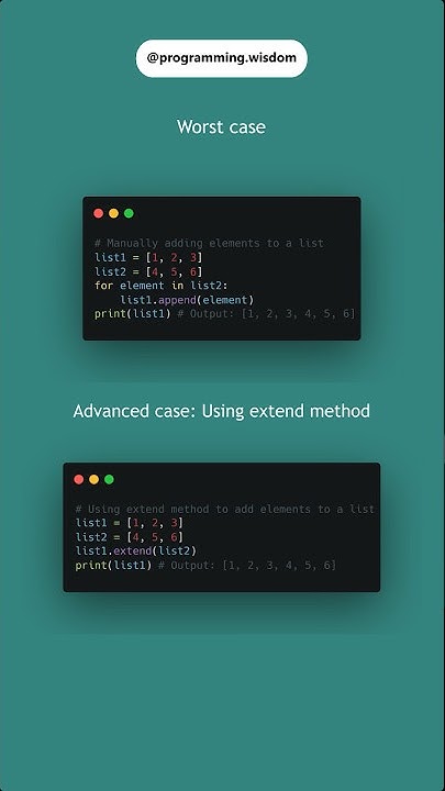 Beginner vs Advance Coding| Part 12 | Join list with extend # ...