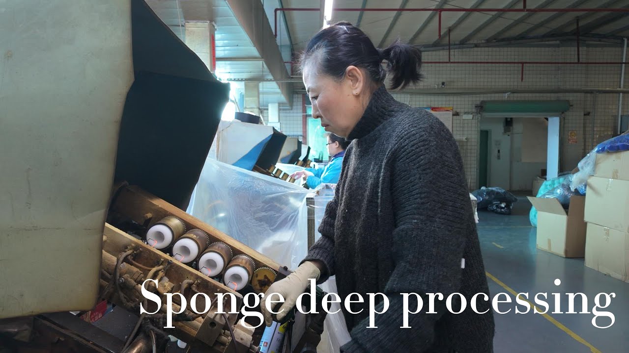 Sponge deep processing #factory - YouTube