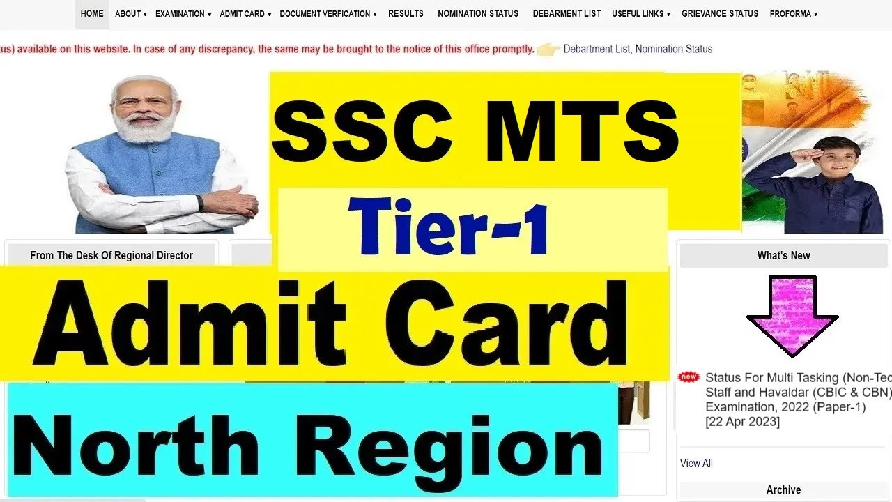 ssc mts nr region admit card status : ssc mts northern region admit ...
