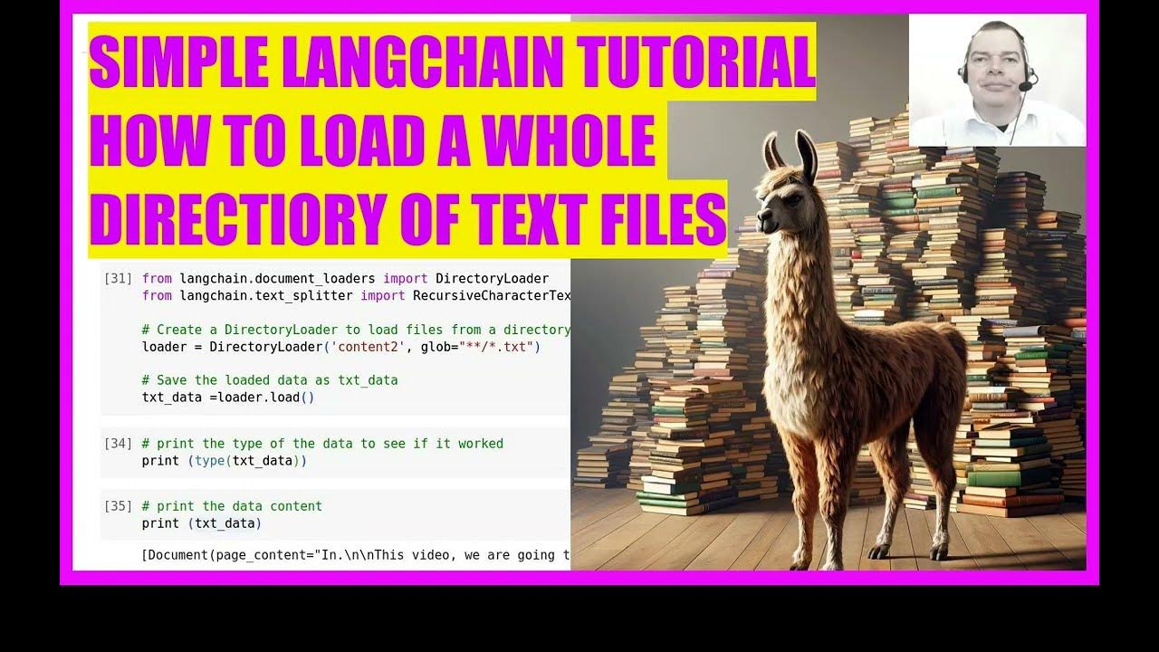 SIMPLE LANGCHAIN TUTORIAL - How To Load A Directory Of TXT Files - YouTube