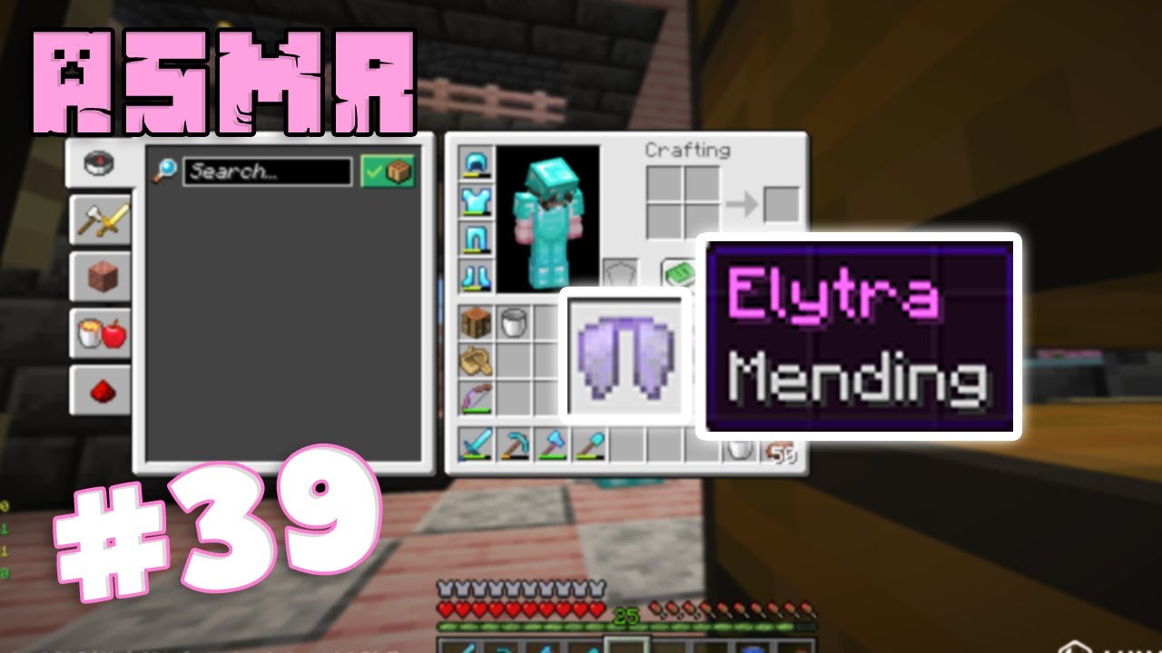 [ASMR] Minecraft Survival #39 - Elytra Mending Enchant - YouTube