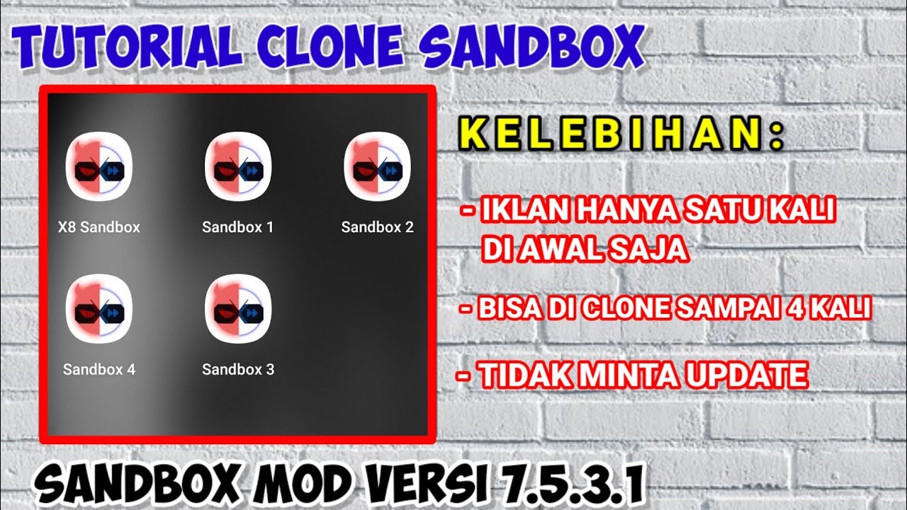 TUTORIAL CLONING SANDBOX || SANDBOX MOD ANTI IKLAN DAN ANTI UPDATE ...