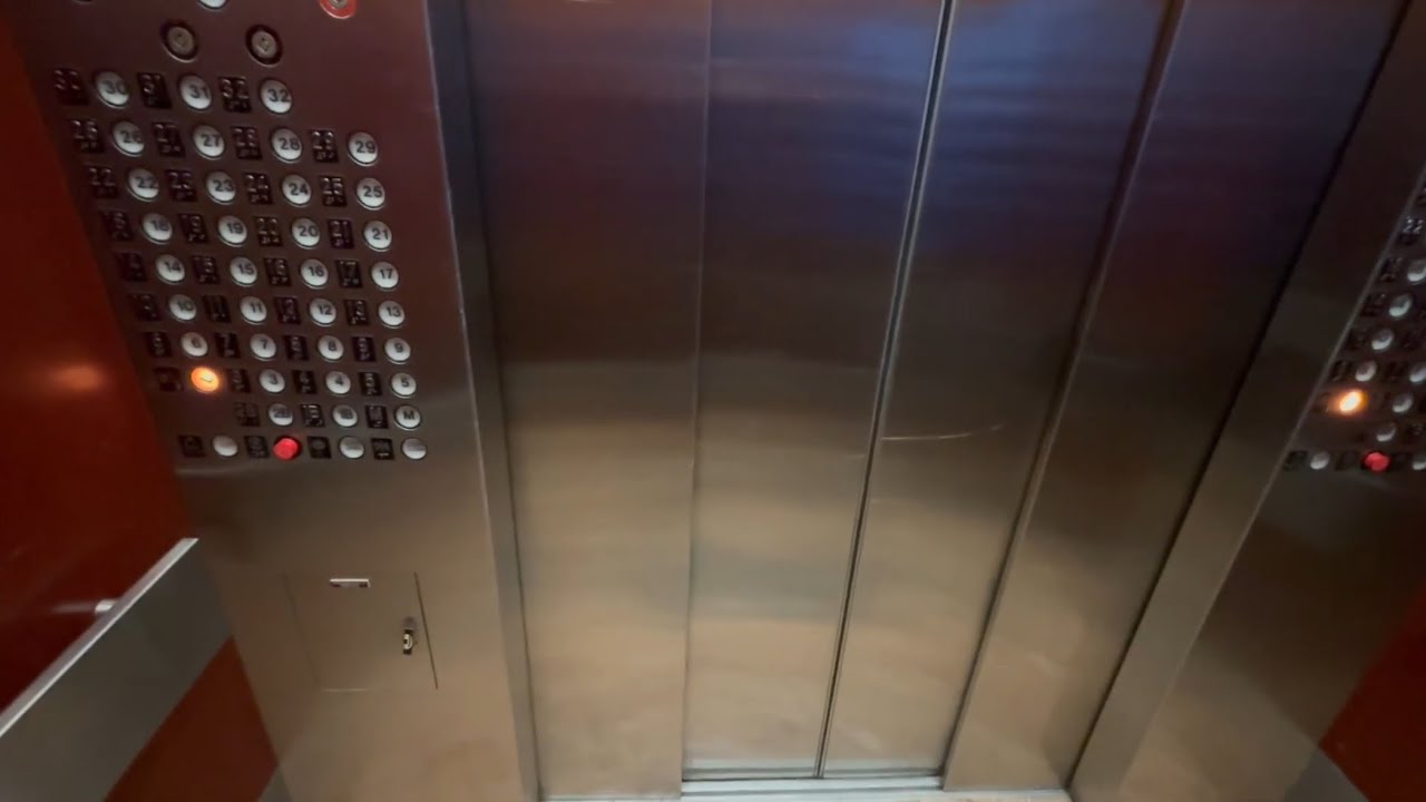 Schindler Traction Elevators at the Guardian Building in Downtown ...