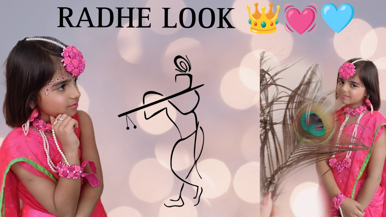 Radhe Look||Dressed as Radha for my sister💓🩵#Radhe beautiful 🤩 look# ...