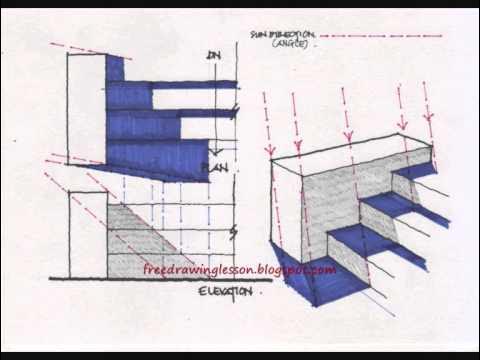 Perspective Drawing : Draw a box : Shadow casting in a perspective 03 # ...
