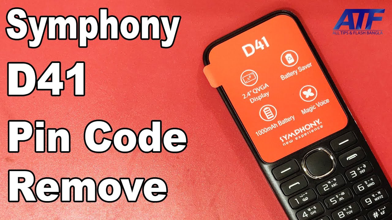 Symphony D41 Pin Code Remove - YouTube