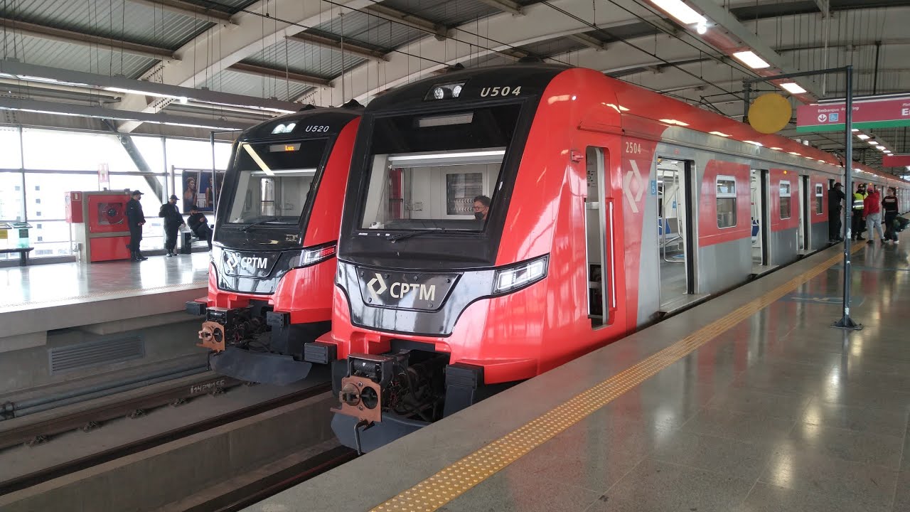 CPTM série 2500(U504, U520 e U532) na estação Aeroporto Guarulhos - YouTube